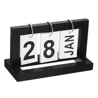Vintage Wood Perpetual Calendar, Wooden Flip Calendar Turn Page - Bed ...