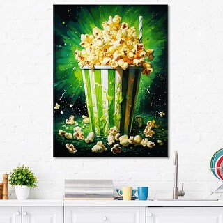 Designart "Retro Bowl Of Popcorn Bliss" Popcorn Wall Art - Bed Bath ...