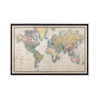 iCanvas "World Map, Detailed Map, Vintage Style" by WallDecorAddict ...