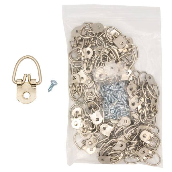 100 Extra Heavy Duty Single Hole D Ring / Triangle Picture Frame - Bed ...