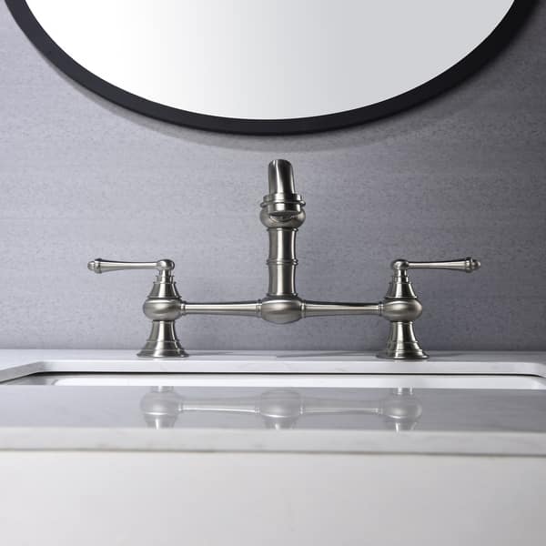 Classic Double Handle Widespread Kitchen Faucet with Handles - Bed Bath ...