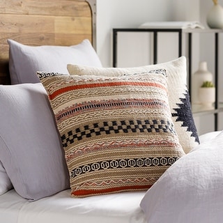 Jazmine Global Geometric Natural Fibers Throw Pillow - On Sale - Bed ...