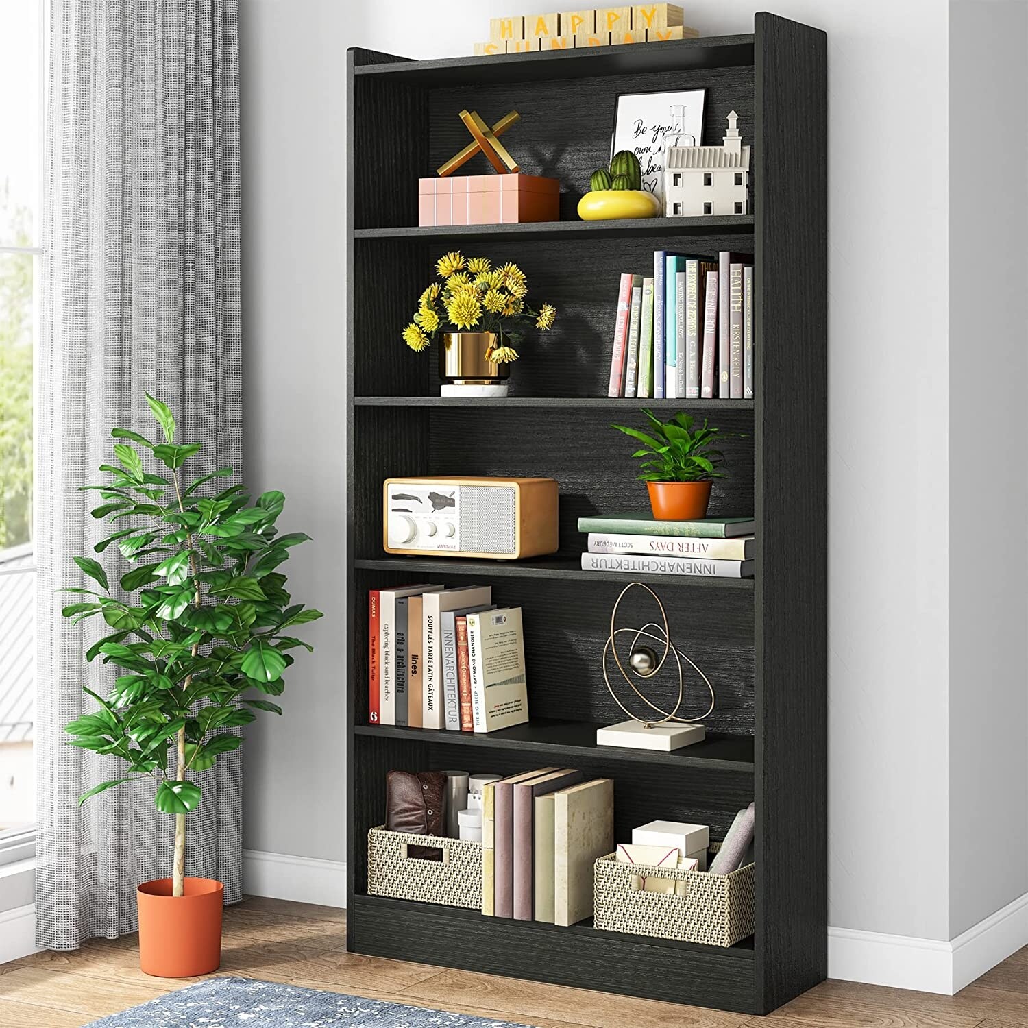 Industrial 72 inch Tall Bookcase 6 Tier Gray Library Bookshelf On Sale Bed Bath Beyond 37453709