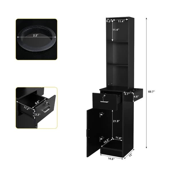 Particleboard Pitted Surface 2 Drawers 1 Lock 1 Door 3 Hair Dryer Salon ...