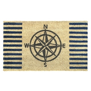 RugSmith Gray Machine Tufted Welcome Compass Doormat, 18"x30" - Bed ...