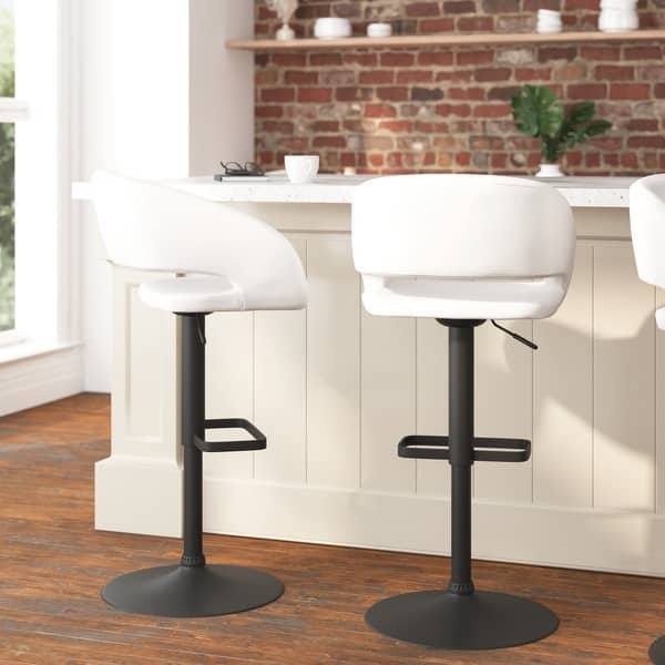 Adjustable Height Barstool with Metal Base and Footrest - On Sale - Bed ...