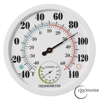 Clockswise 10" Outdoor Indoor Wall Thermometer and Hygrometer Combo ...