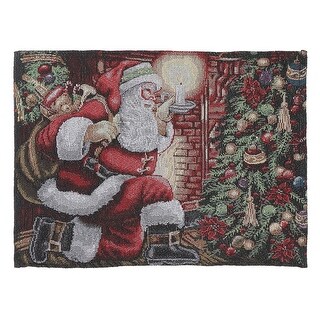 Tapestry Unbacked Placemat (Tip Toe Santa) - Set of 12 - Bed Bath ...
