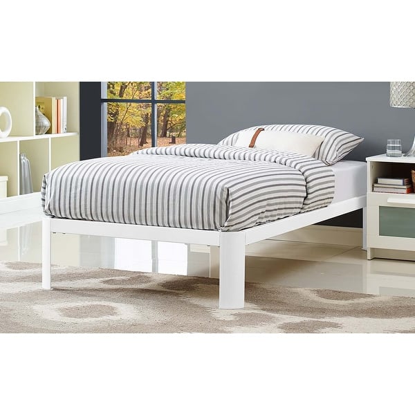 Copley White Twin Size Metal Bed Frame - Bed Bath & Beyond - 35858561