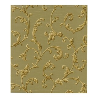 Clearwater Crest Sylvia Sage Ornate Scroll Wallpaper - 324in x 27in 0 ...