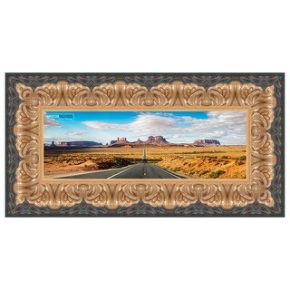 36x12 Ornate Gold Complete Wood Panoramic Frame with UV Acrylic, Foam ...