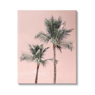 Stupell Pink Summer Palm Trees Canvas Wall Art Design by Natalie ...