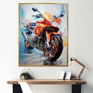 Designart "Velocity Speed Bike Fury" Motorcycle Framed Wall Art Prints ...