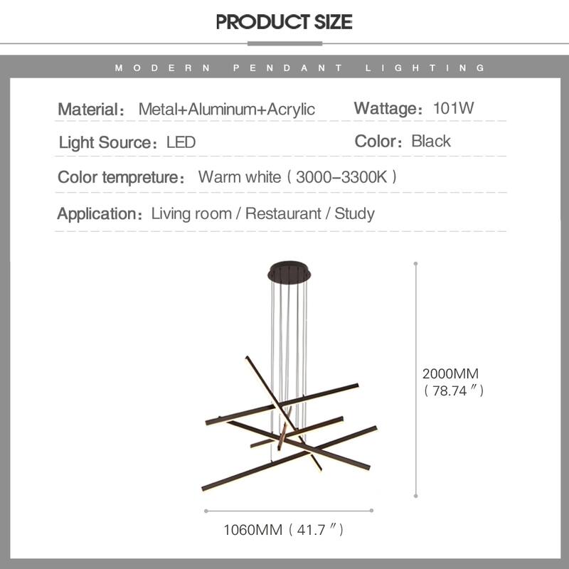 Industrial 6-Light Acrylic Adjustable Dimmable Linear Pendant Light ...