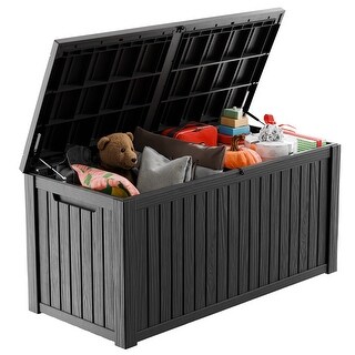 Momei 180 Gallons Large Resin Water Resistant Patio Storage Box - Bed ...