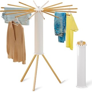 Cylinder Tripod Drying Rack - 360° Rotatable, 16 Rods - Bed Bath ...
