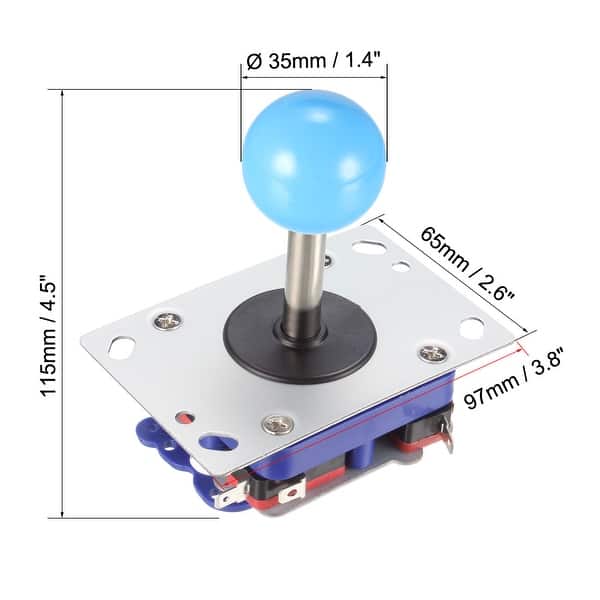 Arcade Joystick Control Stick Rocker Switch 4/8 Way Blue Ball Top ...