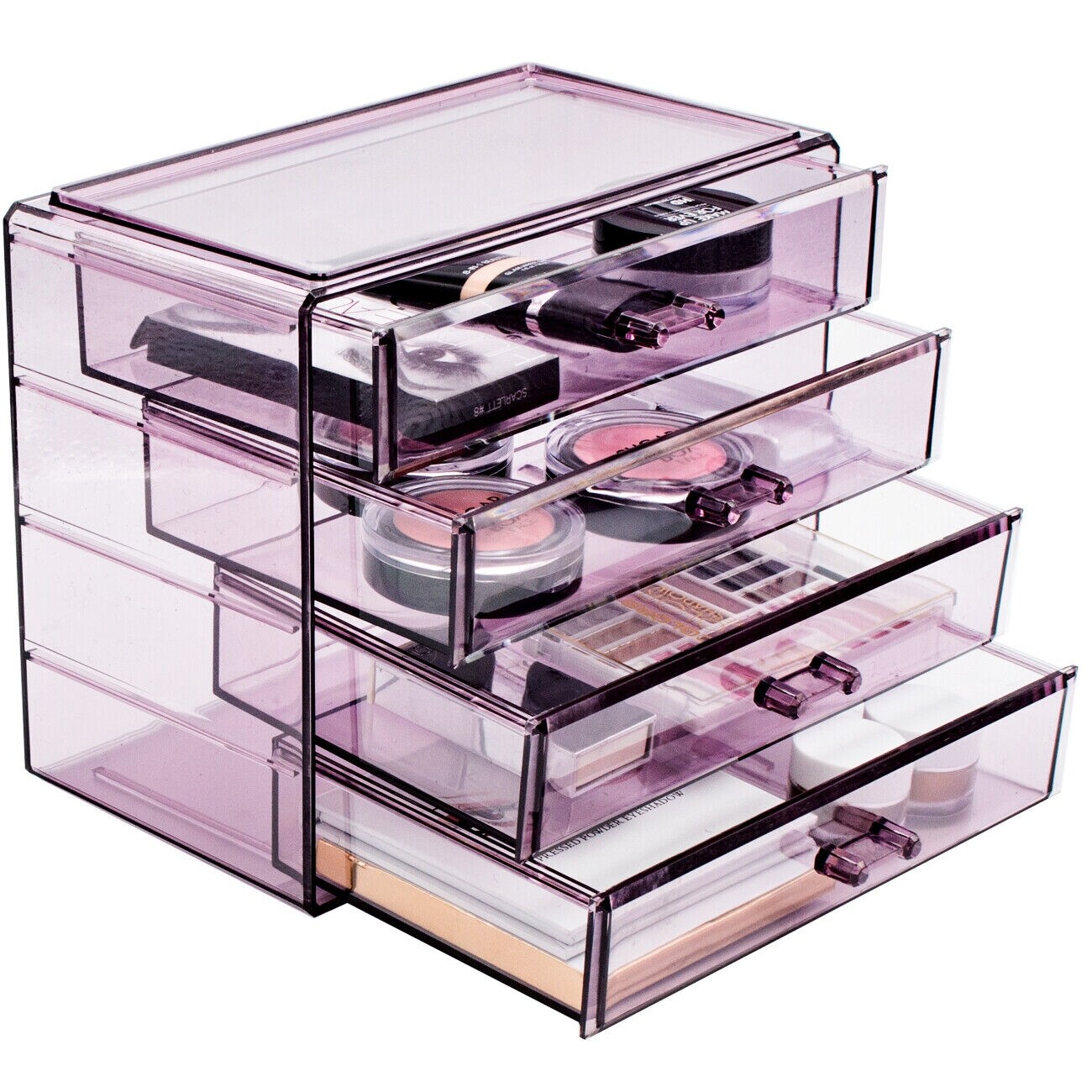 Acrylic Cosmetic Makeup Organizer & Jewelry Storage Set - Large - Clear ...
