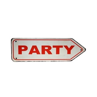 Party Arrow Shape Red and White Directional Metal Sign 31 Inch - Bed ...