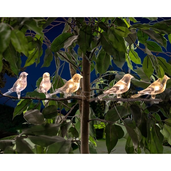 Solar LED Bird Clip On String Lights 5PC - Solar Lights for Garden Bird ...