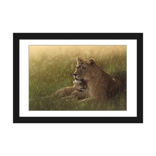 iCanvas "Safe Haven - Lion Mother & Cub, Horizontal" by Collin Bogle ...
