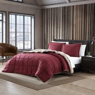 Luxurious Plush Sherpa Reversible Micro Suede Comforter Set - Bed Bath ...