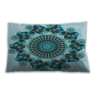 Ahgly Company Patterned Indoor-Outdoor Tron Blue Lumbar Throw Pillow ...