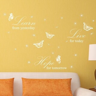 Walplus Wall Sticker White Learn Live Hope Quote Swarovski Crystal ...