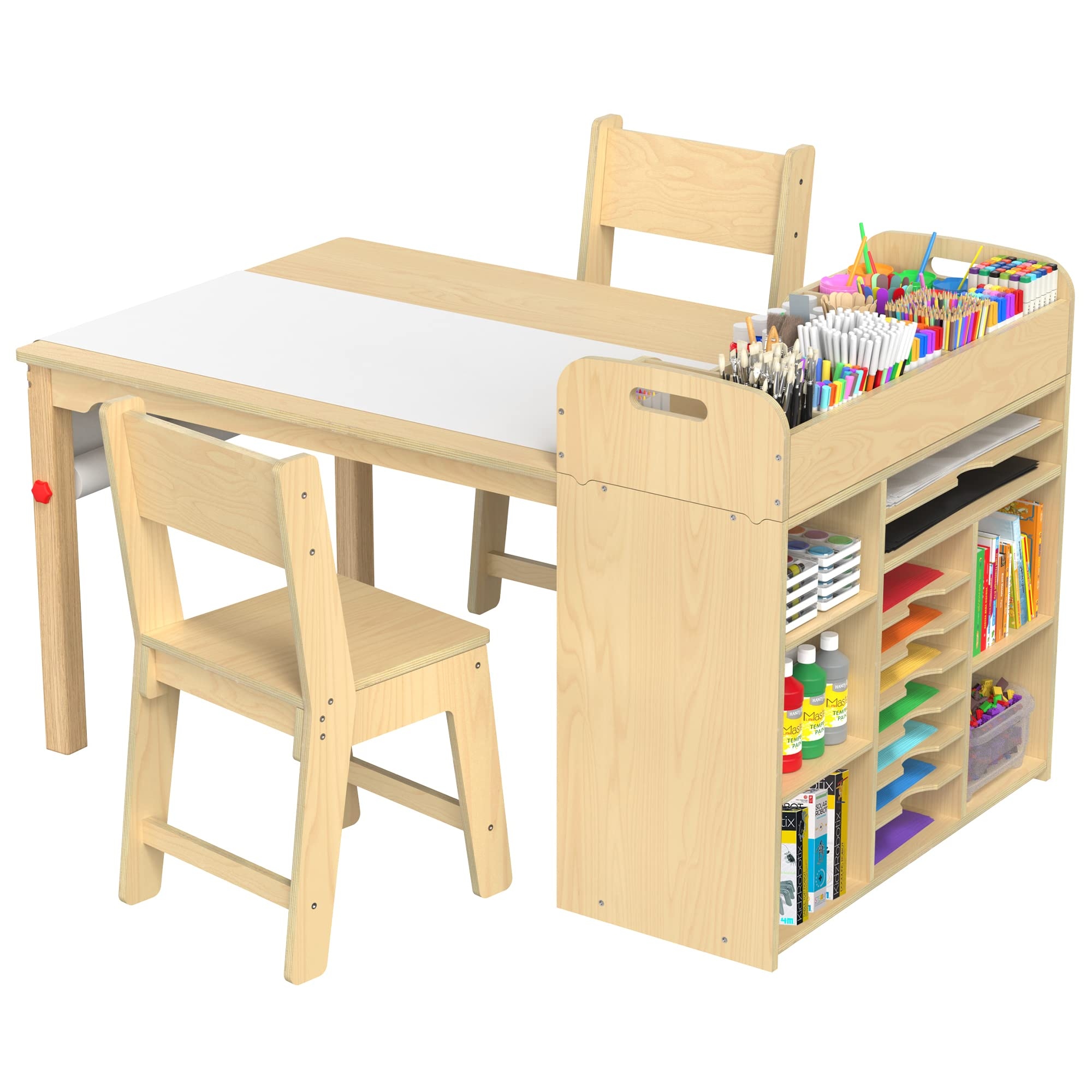 Kids Art Table and Chairs Set Craft Table with Large Storage Desk and Art Supply Organizer for Children Ages 8 12 47 L x 30 W Bed Bath Beyond 40553064