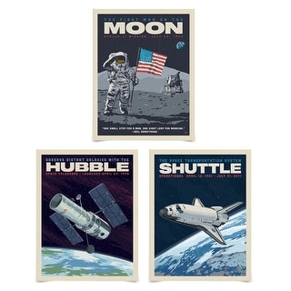 Americanflat 3 Piece Poster Print - Vintage Space Exploration Art By ...