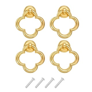 Flower Ring Drawer Pulls with Screws for Dresser Drawers - Gold Tone ...