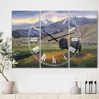 Designart 'One Ton Warrior' Large Traditional Wall Clock - 3 Panels ...