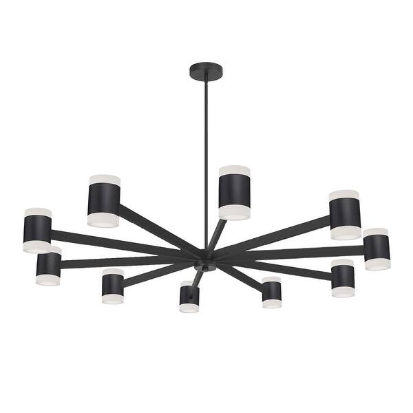 84W Chandelier, Matte Black w/ Frosted Acrylic Diffuser - Bed Bath ...