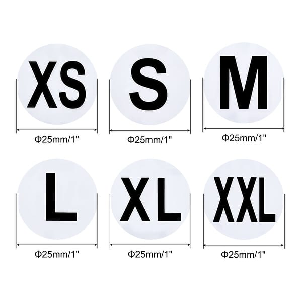 Clothing Size Sticker Label Coding Label 25mm Dia Adhesive Labels - Bed ...