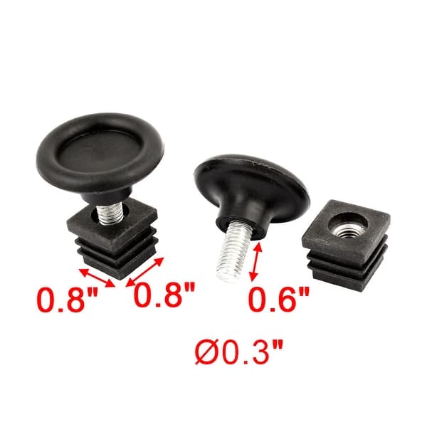 10 Sets 38mm Plastic Base Adjustable Leveling Foot End Caps Insert Kit ...