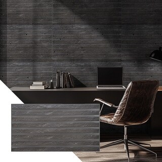 Dundee Deco Black Faux Wood 3D Wall Panels, 38 in X 20 in, PVC - Bed ...