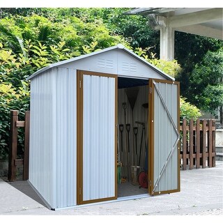 4FTx6FT Metal Outdoor Backyard Garden Utility Storage Shed - Bed Bath ...