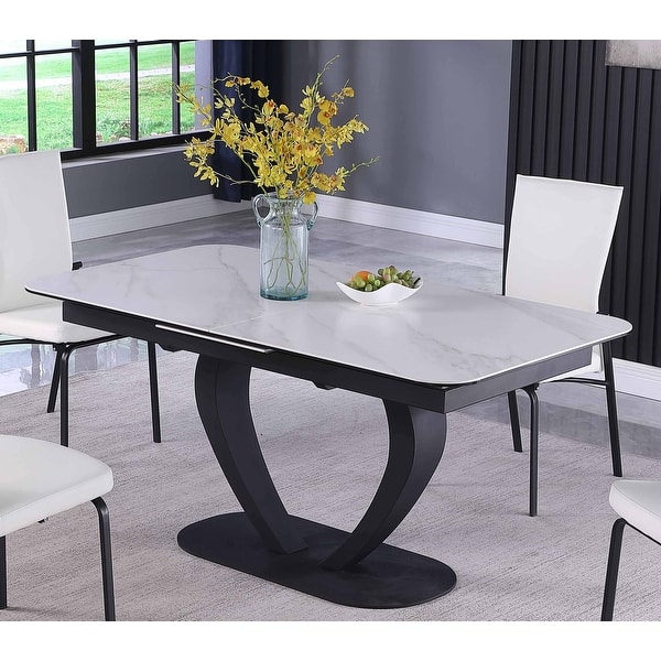 Somette Contemporary Extendable Ceramic Dining Table - Bed Bath ...