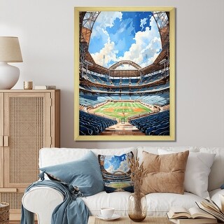 Designart "Abstract Baseball Stadium I" Stadiums Framed Canvas Print ...