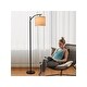 Defong 62 Inch Modern Black Standing Floor Lamp with Linen Shade - Bed ...