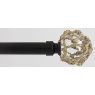 Nautical Glass Ball with Jute Curtain Drapery Rod - Bed Bath & Beyond ...