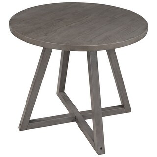 Wood Round Dining Table Coffee Table Bistro Table, 36 Inch Dia, Gray ...