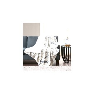 Sachi Oversized Faux Fur Throw - Marble Print with Faux Mink Reverse ...