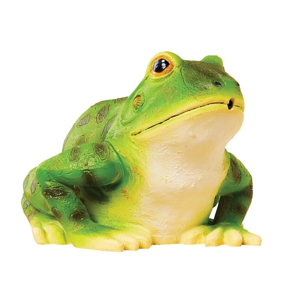 Hand-Painted Motion Activated Croaking Frog Lawn Ornament - 6 x 4.63 x ...