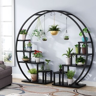 Multi-Tiered Plant Stand Curved Flower Pot Display Rack Plant Hanger ...