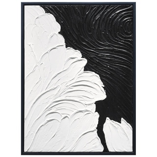 Monochrome Flow Heavily Textured Hand Painted Framed Canvas Wall Art ...