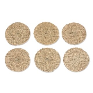 Novica Handmade Natural Hug Cotton And Grass Reed Coasters (Set Of 6 ...