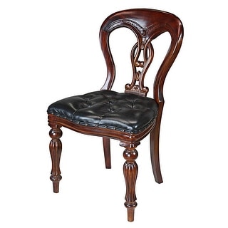 Design Toscano Simsbury Manor Leather Side Chair - Bed Bath & Beyond ...
