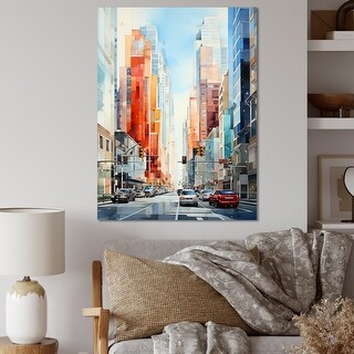 Designart "Skyscrapers Urban Heights VI" Skyscrapers Wall Decor - Bed ...