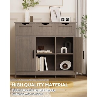 Storage Cabinets, Wooden Floor Cabinet, with Drawers and Shelves ...